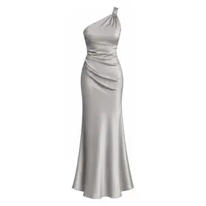 AISL One-shoulder Knotted Maxi Dress - Grey