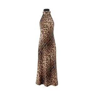 AISL Leopard Sequin Halterneck Maxi Dress