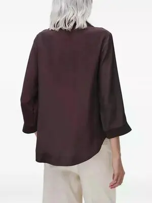 BENETTON V-neck Three-quarter Sleeve Blouse