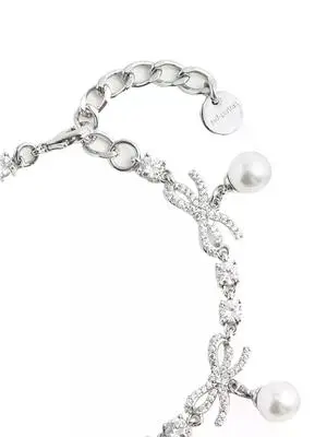 SELF-PORTRAIT Bow Detail Bracelet With Pearls And Crystals