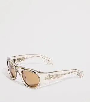 JACQUES MARIE MAGE Acetate Oval Sunglasses - White