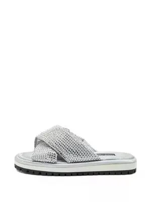 Dolce & Gabbana Crystal-embellished Platform Sandals - Silver