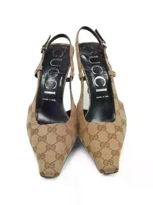 Gucci Gg Monogram Square-toe Heeled Pumps