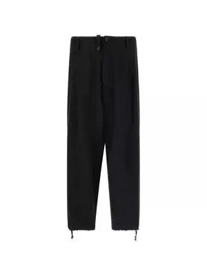 Yohji Yamamoto New Standard Wallet Asymmetric-closure Trousers - Black