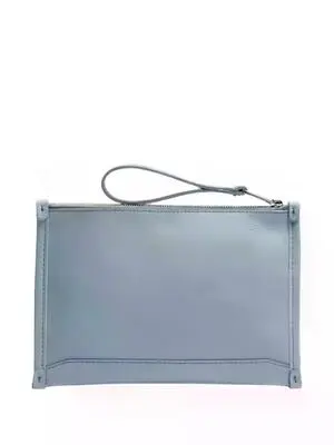 LANCEL Debossed Logo Leather Pouch - Blue