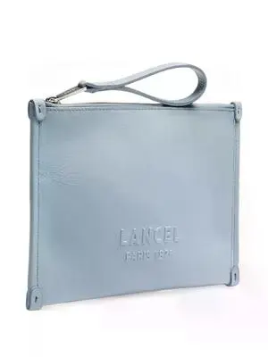 LANCEL Debossed Logo Leather Pouch - Blue