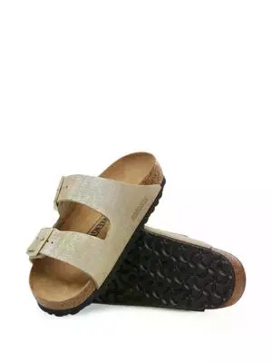 BIRKENSTOCK Arizona Suede Glitter Effect Sandals - Neutrals