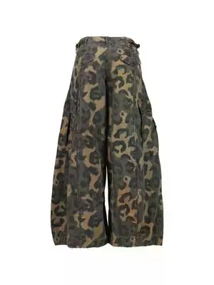 R13 Siouxsie Leopard-print Wide-leg Cargo Pants - Grey