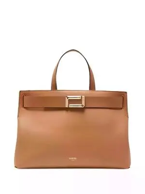 LANCEL Angele Leather Tote Bag With Buckle Detail - Brown