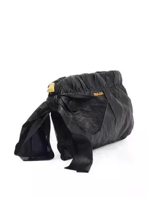 Prada Large Bow Leather Clutch Bag