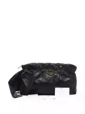 Prada Large Bow Leather Clutch Bag