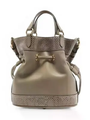 LANCEL Snakeskin-effect Panelled Bucket Bag