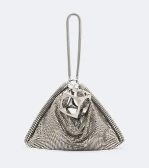 Rabanne Pixel Tube Chainmail Pouch - Silver