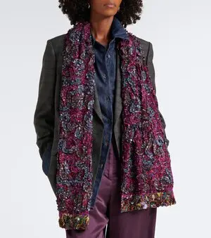 Dries Van Noten Embellished Floral Scarf