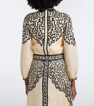 Johanna Ortiz Gentle Burn Printed Linen Top