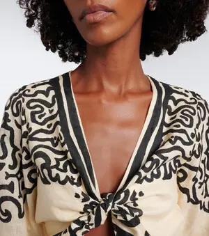 Johanna Ortiz Gentle Burn Printed Linen Top