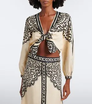 Johanna Ortiz Gentle Burn Printed Linen Top