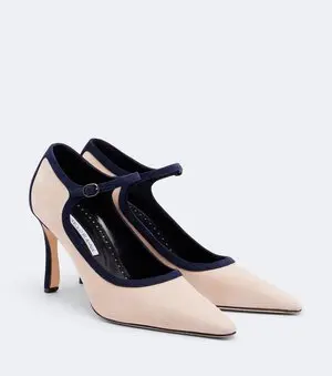Manolo Blahnik Churla Suede Mary Jane Pumps - Multicoloured
