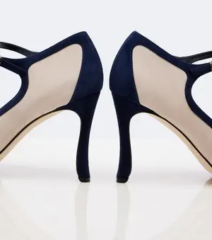 Manolo Blahnik Churla Suede Mary Jane Pumps