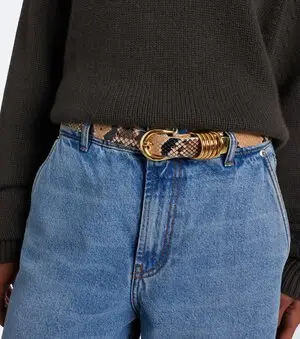 DEHANCHE Hollyhock Snake-effect Leather Belt