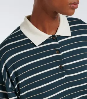 Velvet By Graham & Spencer Kaelin Striped Cotton Polo Sweater