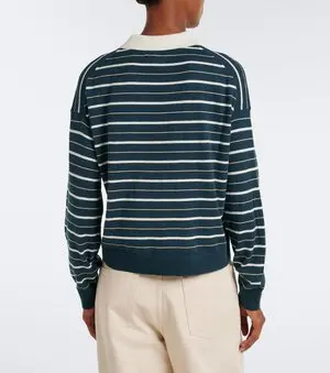 Velvet By Graham & Spencer Kaelin Striped Cotton Polo Sweater