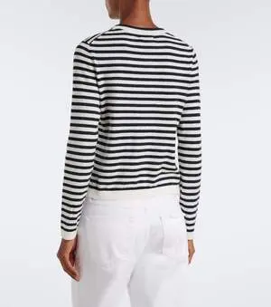 Velvet By Graham & Spencer Roxy Striped Cotton And Cashmere T-shirt
