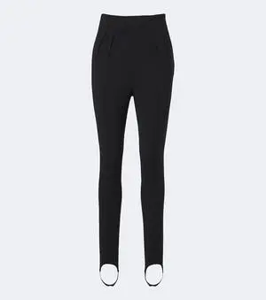 MUGLER Wool-blend Stirrup Leggings - Black