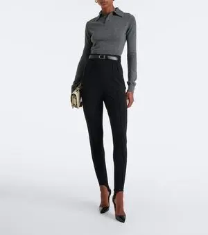 MUGLER Wool-blend Stirrup Leggings