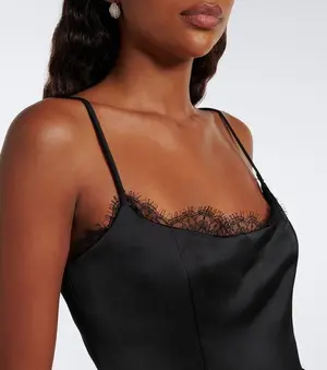 Blumarine Lace-trimmed Duchesse Minidress