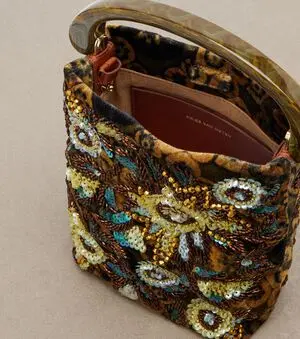 Dries Van Noten Embellished Floral Jacquard Top-handle Bag