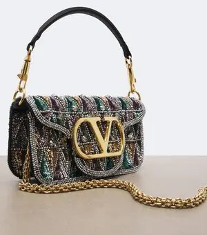 Valentino Garavani Loco Small Embellished Shoulder Bag