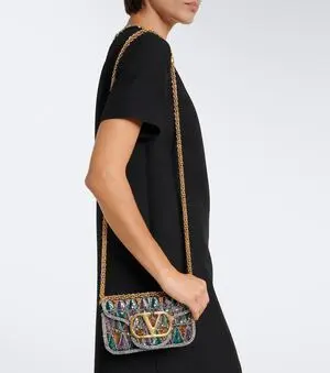 Valentino Garavani Loco Small Embellished Shoulder Bag