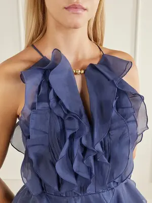 Aje Cleo Ruffled Tiered Organza Gown