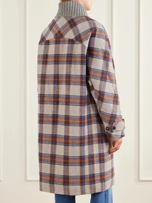 Veronica Beard Laurent Checked Wool-blend Twill Coat
