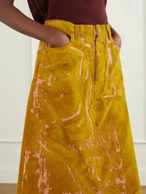 MAISON MARGIELA Flocked Denim Midi Skirt