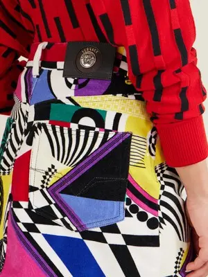 Versace Teatro' Print Cotton-velvet Mini Skirt