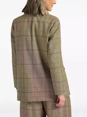 ELENA MIRÒ Check Pattern Double-breasted Blazer