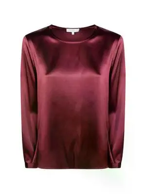 Antonelli Firenze Satin-finish Long-sleeve Top - Red