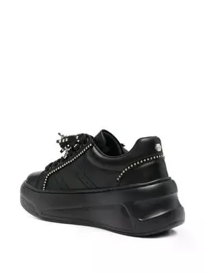 CULT Nirvana Stud-embellished Leather Sneakers