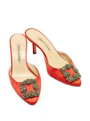 Manolo Blahnik Hangisimu Crystal-embellished Mules