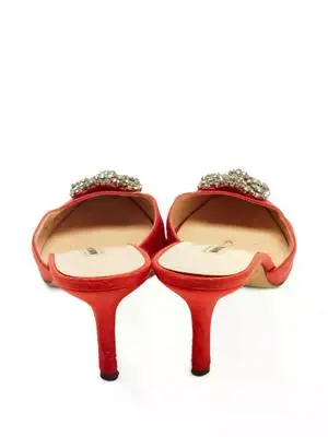 Manolo Blahnik Hangisimu Crystal-embellished Mules