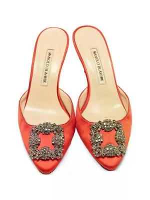 Manolo Blahnik Hangisimu Crystal-embellished Mules