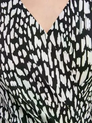 MORGAN Abstract Print Wrap Mini Dress