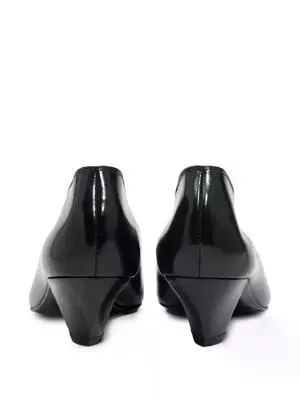 Bimba Y Lola Leather Mid-heel Court Shoes - Black