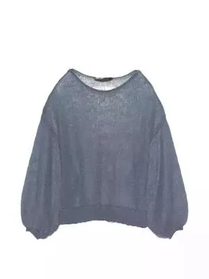 Bimba Y Lola Light Mohair Boat-neck Sweater - Blue