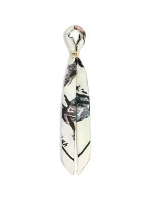 Bimba Y Lola Greyhounds Scarf Charm - White