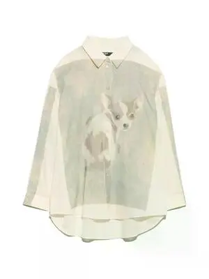 Bimba Y Lola Light-gray Chihuahua Placement Print Shirt - Neutrals