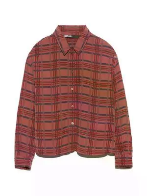Bimba Y Lola Garnet Checked Boxy Fluid Shirt - Pink
