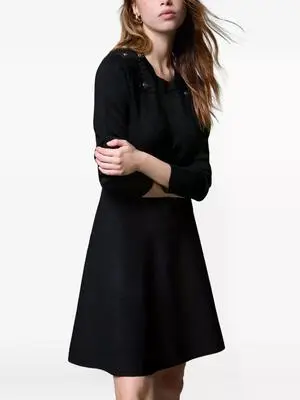 Liu Jo Knit Fit & Flare Dress With Golden Button Detail